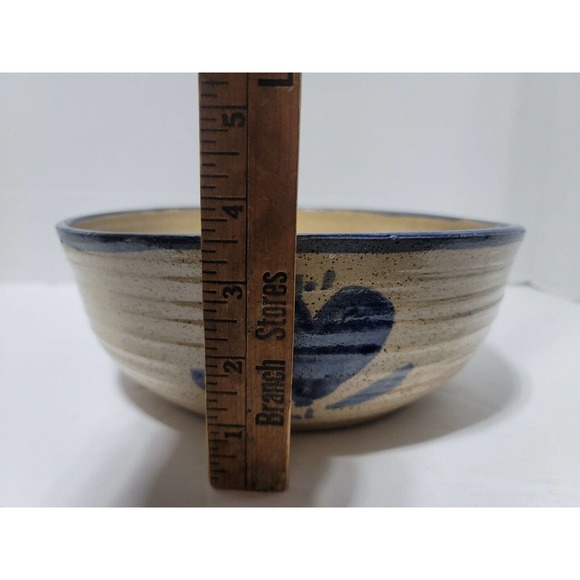 Unmarked | Dining | Vintage Blue Heart Pottery Mixing Bowl Hand Painted ...